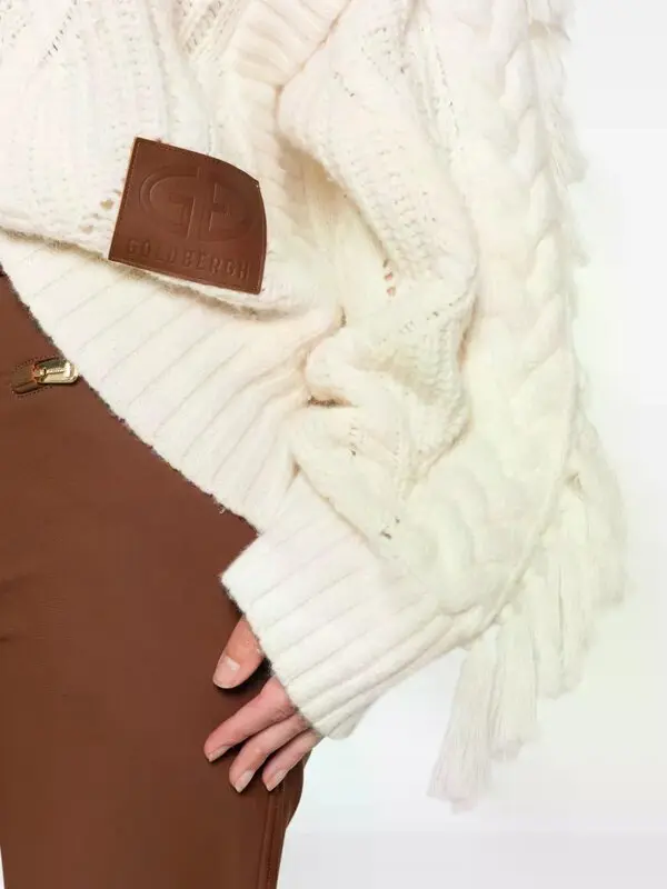 Goldbergh Brit Fringed-detail Cable-knit Sweater