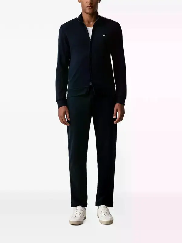 Emporio Armani Logo-embroidered Zip-up Sweatshirt And Track Pants Set