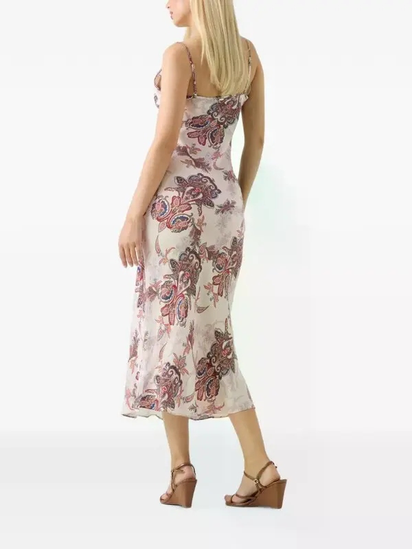 Guess Paisley-print Cowl-neck Midi Dress