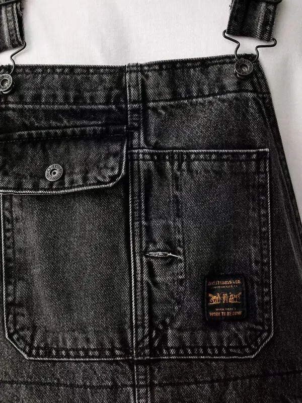 LEVI'S Faded-effect Patch-pocket Denim Dungarees