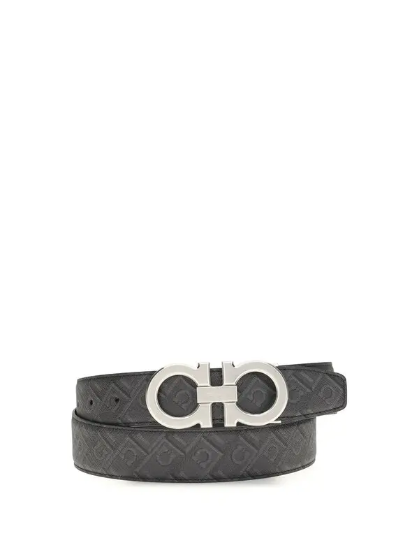 FERRAGAMO Reversible And Adjustable Gancini Belt - Black