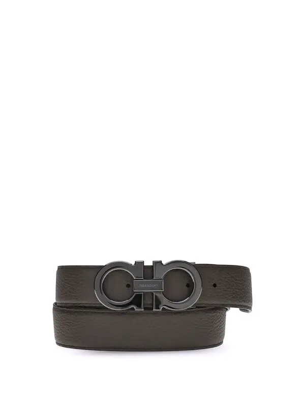 FERRAGAMO Reversible Gancini Belt - Brown