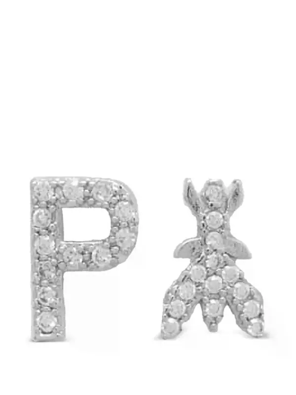 Patrizia Pepe Fly Crystal-embellished Earrings - Silver