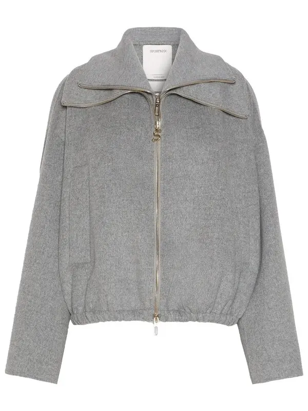 Sportmax Bomber In Pure Wool With Removable Bib