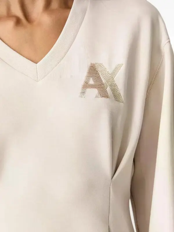 Armani Exchange Sequin-logo Pleated Mini Dress