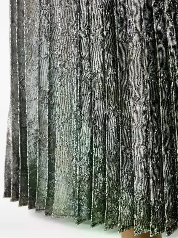 Armani Exchange Pleated Metallic-effect Midi Skirt