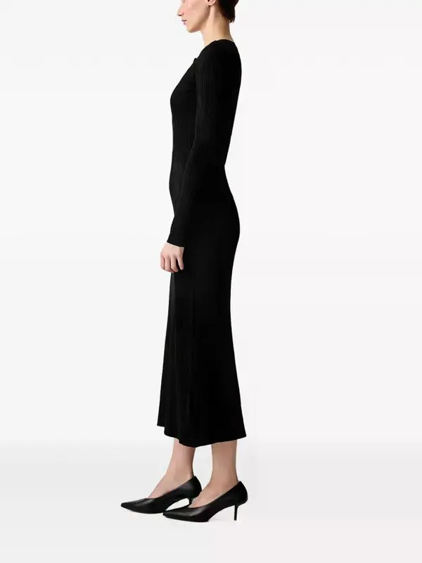 WRSTBHVR Nora Ribbed-knit Henley-neck Midi Dress
