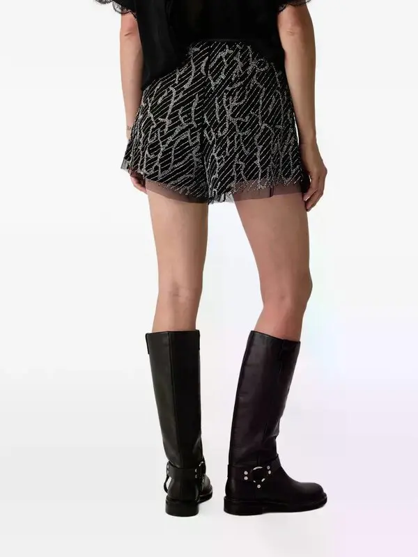 ALLSAINTS Bead-embellished Tulle-trim Shorts