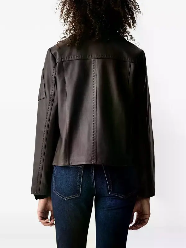 AERONAUTICA MILITARE Stitched Leather Jacket