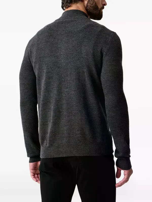 TRUSSARDI Zip-up Ribbed-trim Cardigan