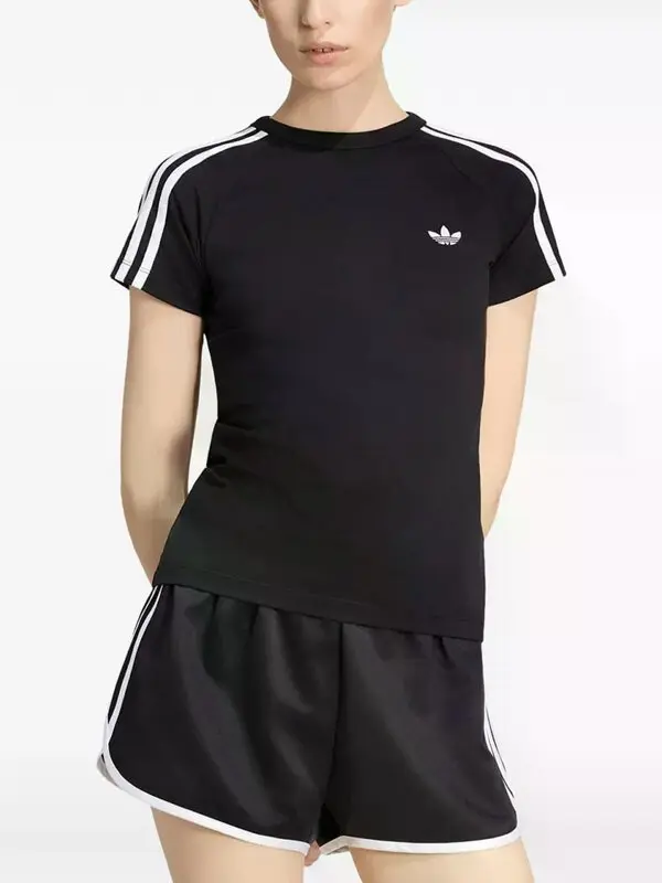 Adidas Side-stripe Trefoil-logo T-shirt - Black