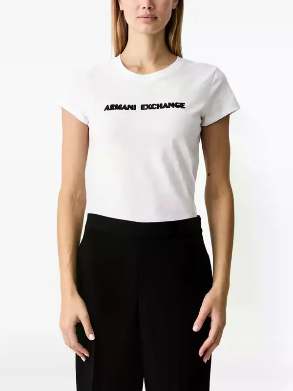 Armani Exchange Logo-embroidered T-shirt