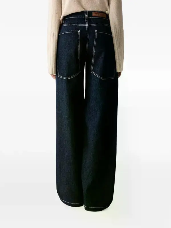 AERONAUTICA MILITARE Contrast-stitch Wide-leg Jeans