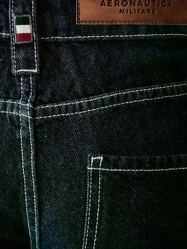 AERONAUTICA MILITARE Contrast-stitch Wide-leg Jeans