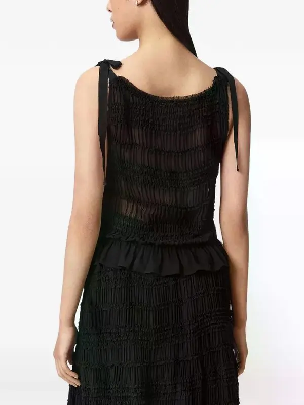 ALLSAINTS Shirred Ruffled Top