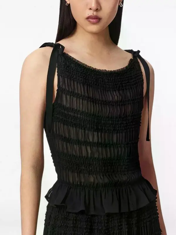 ALLSAINTS Shirred Ruffled Top