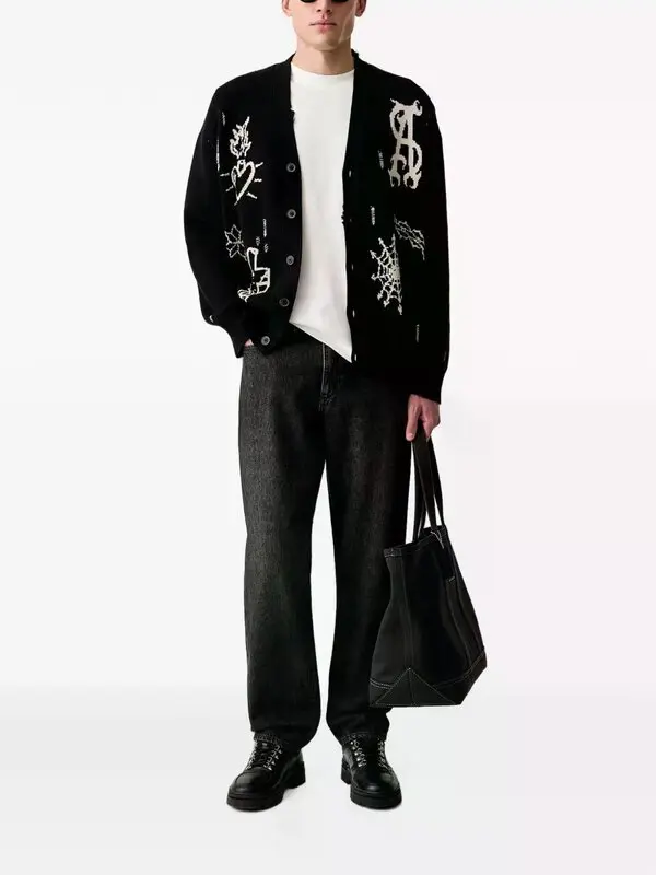 ALLSAINTS Staged Intarsia-knit Cardigan