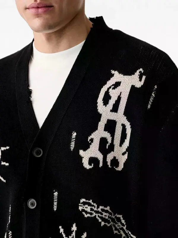ALLSAINTS Staged Intarsia-knit Cardigan