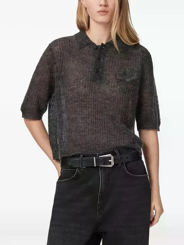 ALLSAINTS Logo-embroidered Polo-style Sweater