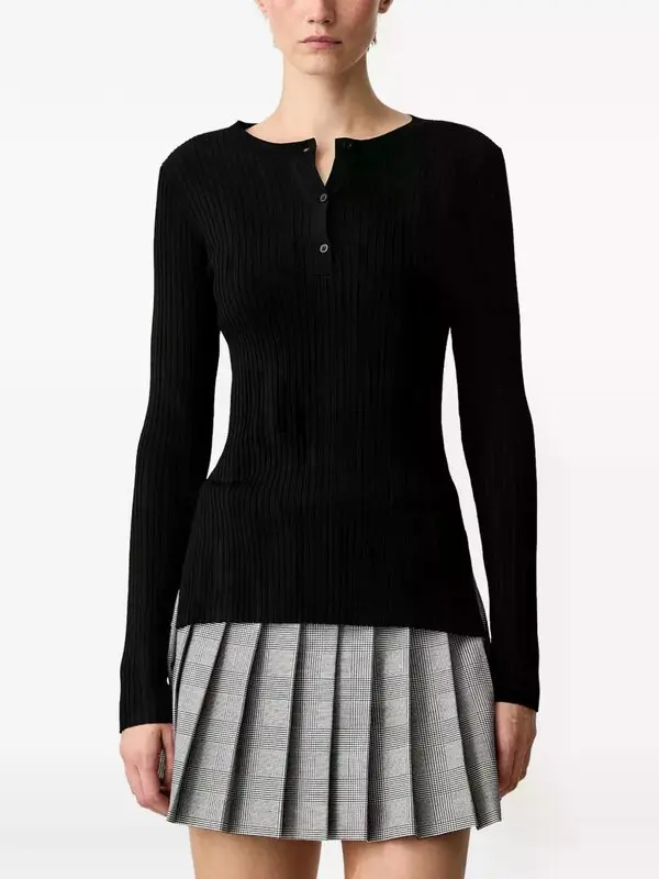 WRSTBHVR Nora Ribbed Henley-neck Long-sleeve Top