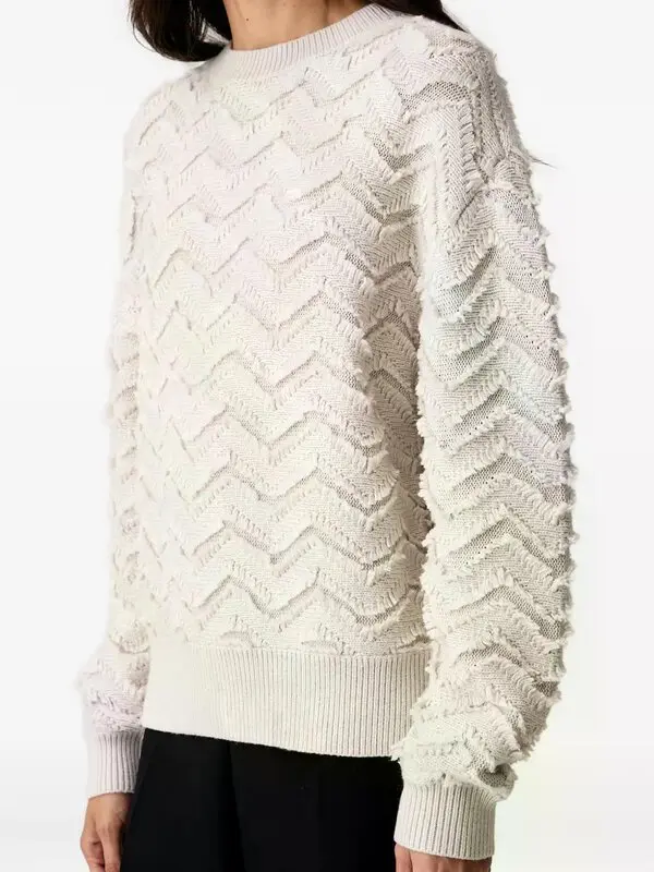 Armani Exchange Chevron-knit Fringed Sweater