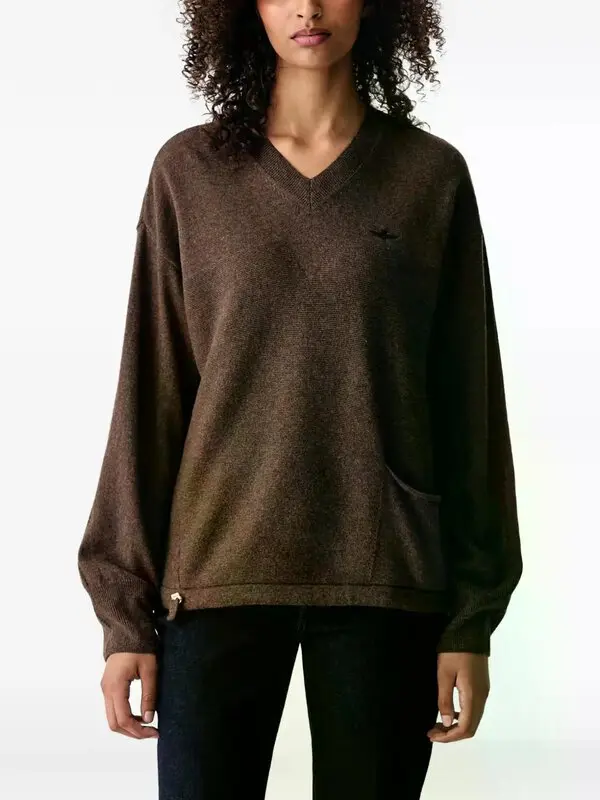 AERONAUTICA MILITARE V-neck Patch-pocket Sweater
