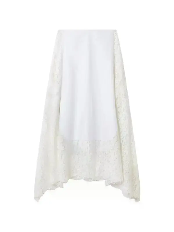 Stella McCartney Lace-panelled Handkerchief-hem Skirt
