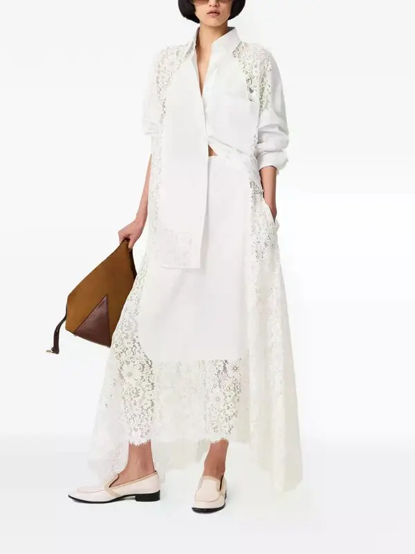 Stella McCartney Lace-panelled Handkerchief-hem Skirt