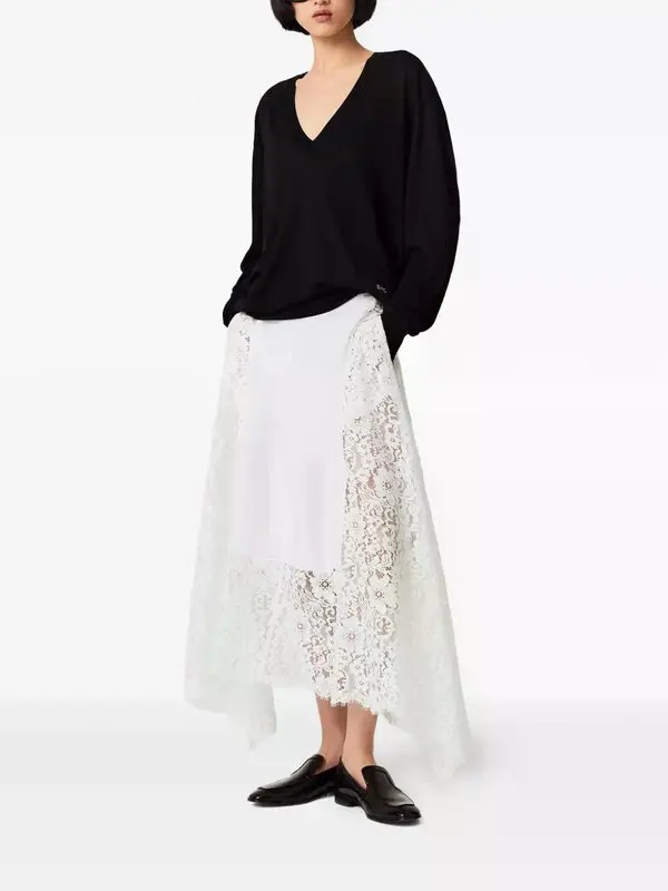 Stella McCartney Lace-panelled Handkerchief-hem Skirt
