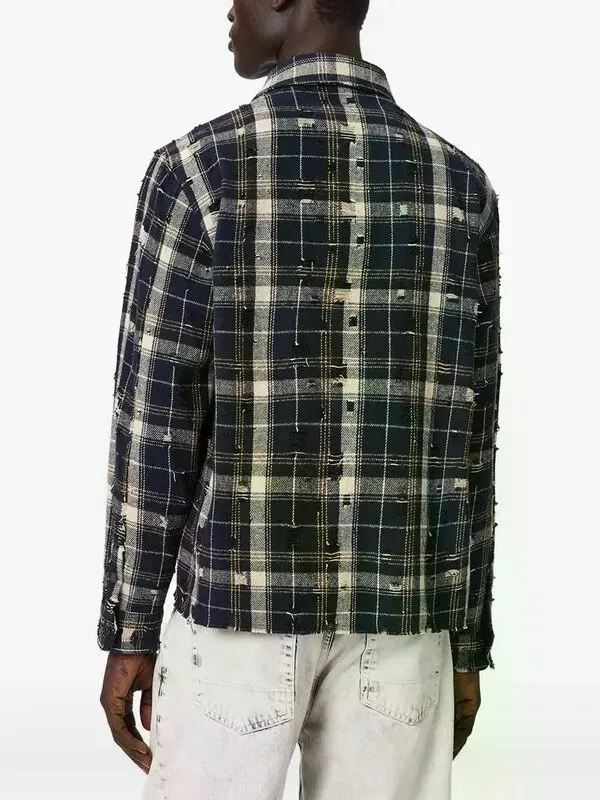 ALLSAINTS Distressed Checked Shirt