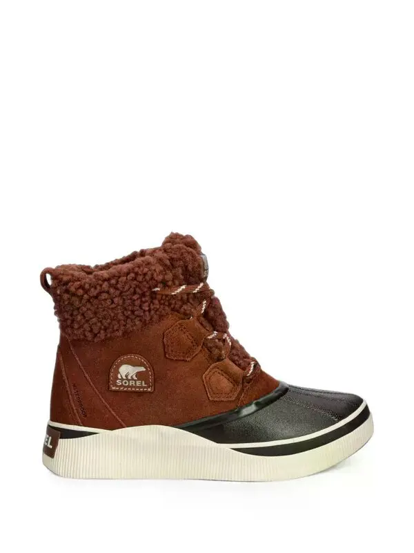 Sorel Shearling-trim Panelled Ankle Boots