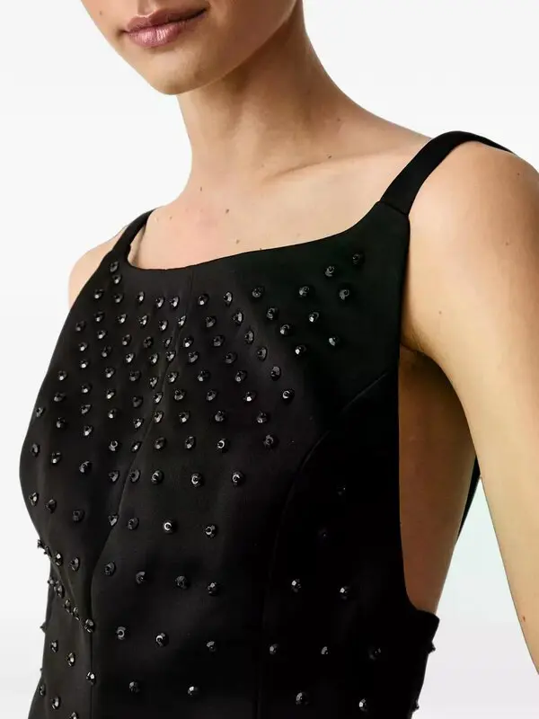 TRUSSARDI Bead-embellished Square-neck Mini Dress
