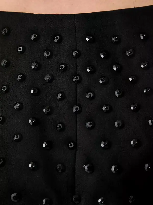 TRUSSARDI Bead-embellished Square-neck Mini Dress