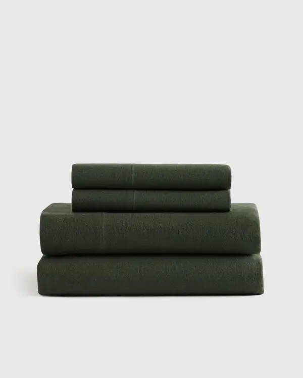 Quince Luxury Organic Flannel Sheet Set - Pine