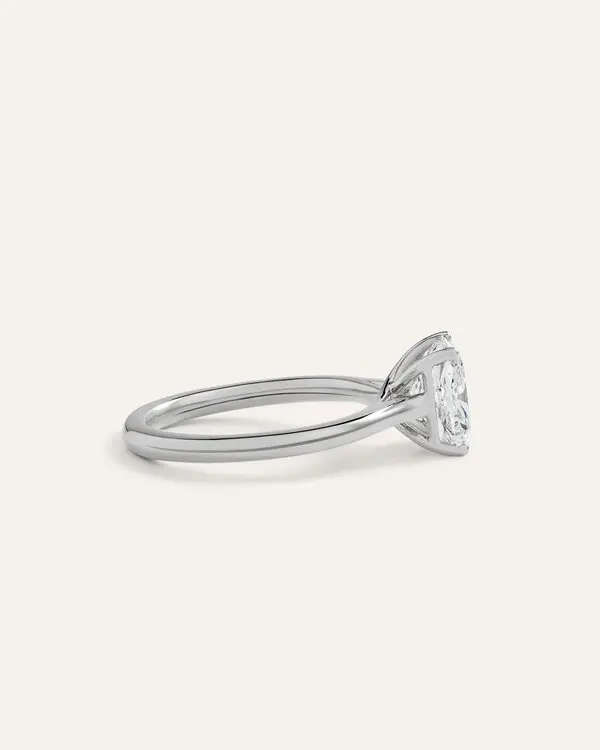 Quince Lab Grown Diamond Elongated Cushion Trellis Cathedral Engagement Ring 2ct - Platinum