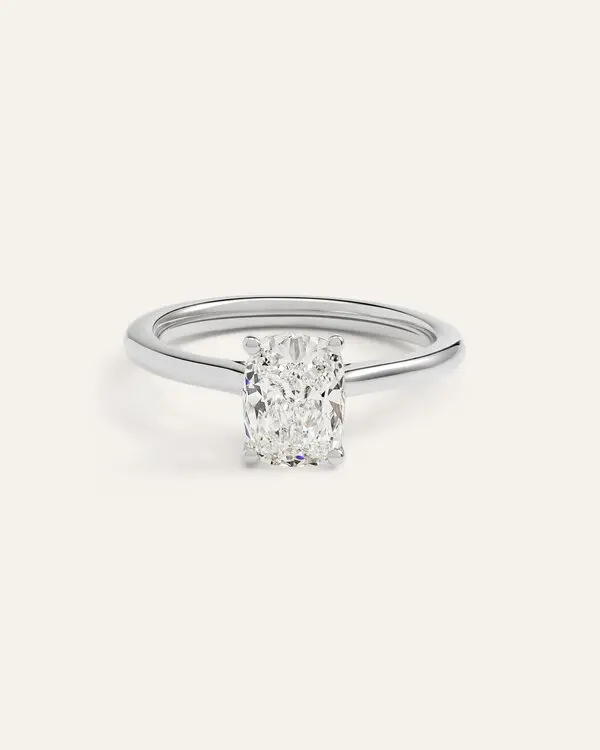 Quince Lab Grown Diamond Elongated Cushion Trellis Cathedral Engagement Ring 1.5ct - Platinum