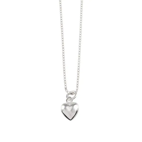 VON TRESKOW Fine Box Chain Necklace With Solid Heart - Silver