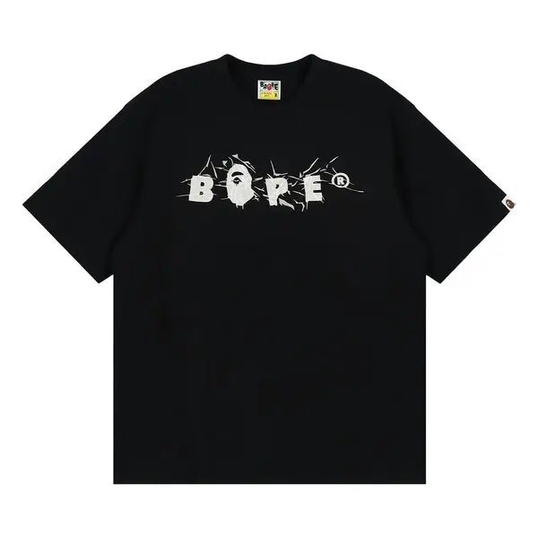 A BATHING APE Wrinkle Logo Relaxed Fit Tee