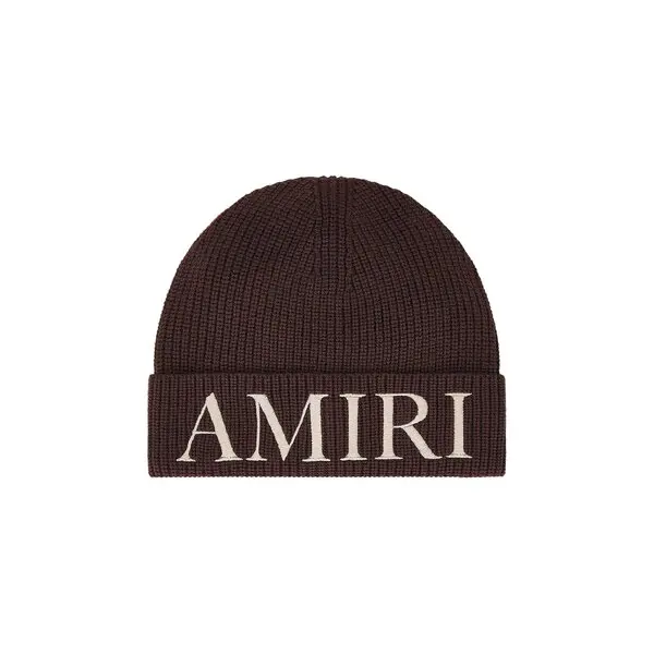 Amiri Logo Embroidered Beanie 'dark - Brown