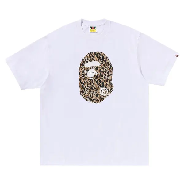 A BATHING APE Wild Leopard Pattern Ape Head Relaxed Fit Tee