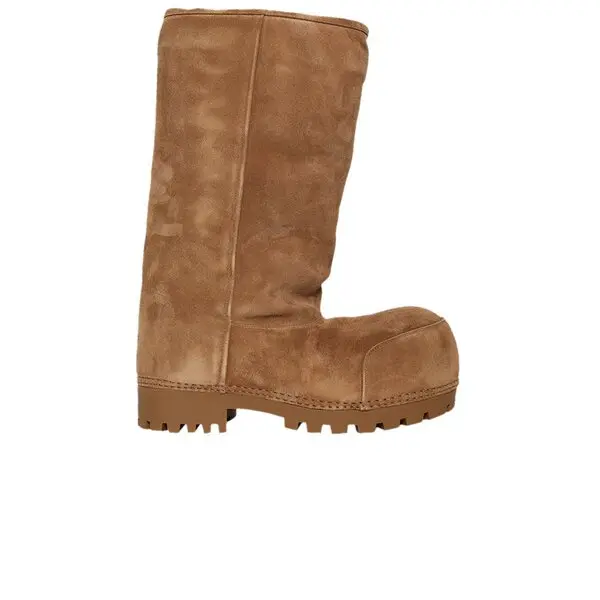 Balenciaga Wmns Alaska Fur High Boot - Brown
