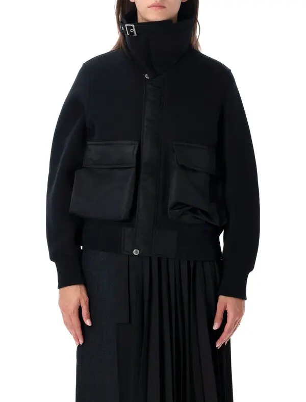 Sacai Cropped High-neck Utility Jacket