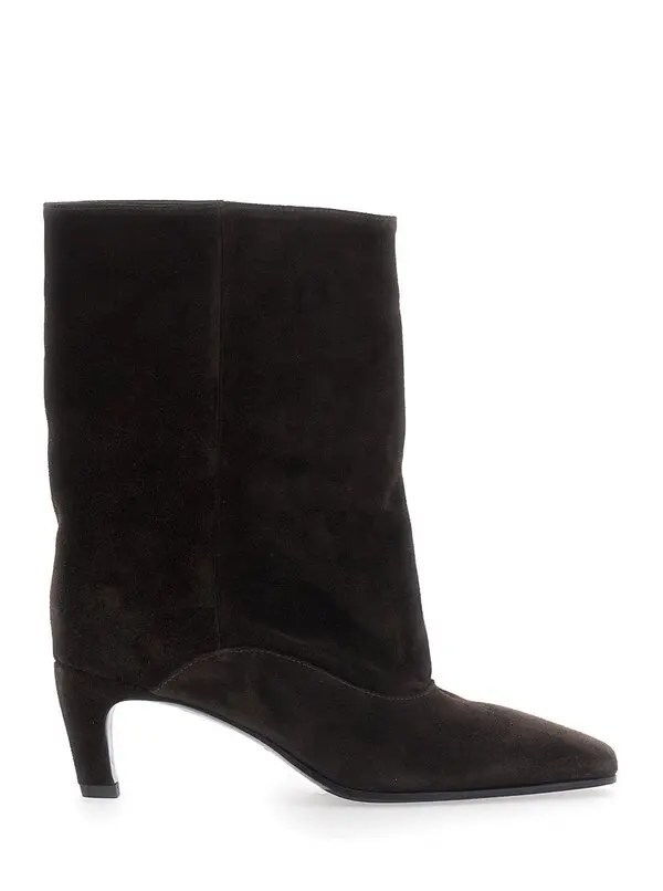 STRATEGIA Amber' Suede Ankle Boots With Pointed Design And Medium Heel - Brown