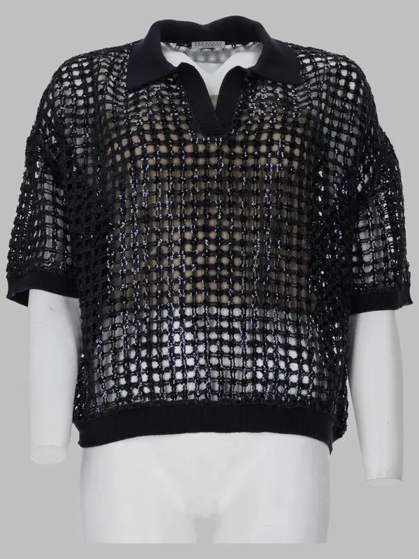 Brunello Cucinelli Silk-linen Sweater Polo Shirt