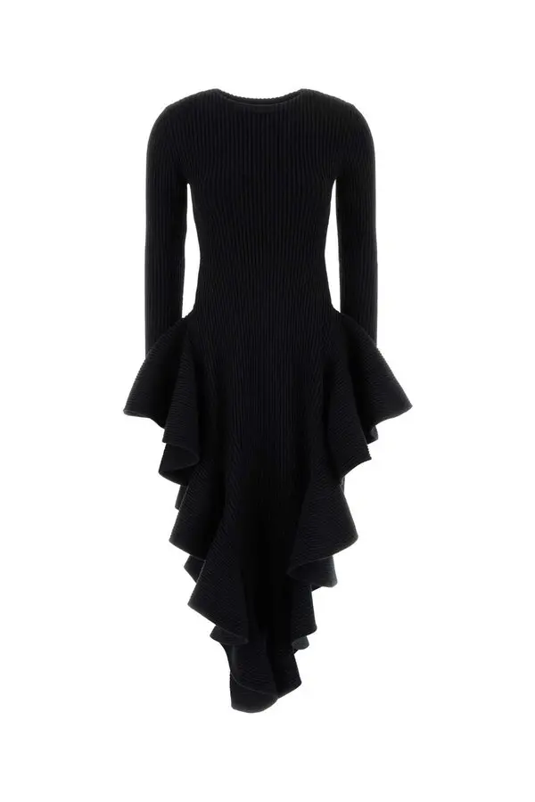 Alaïa Stretch Wool-blend Dress - Black