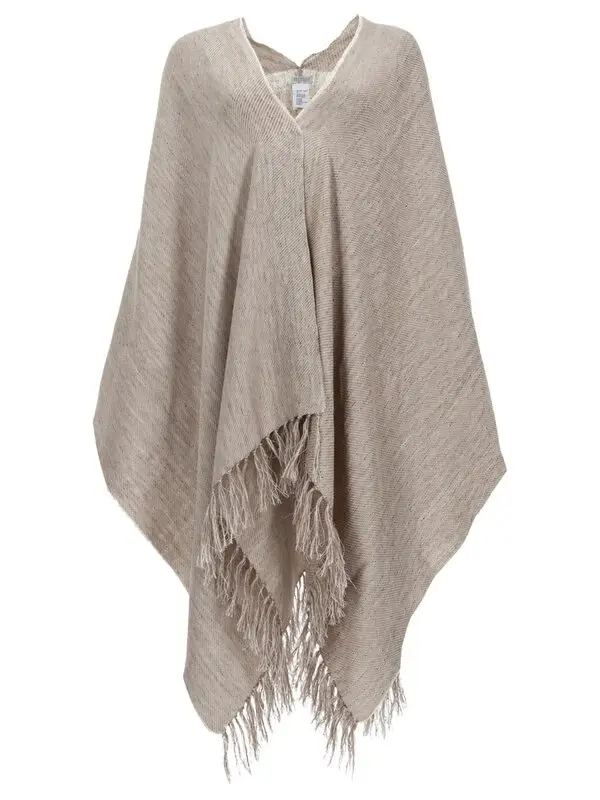 Brunello Cucinelli Linen Poncho Stole