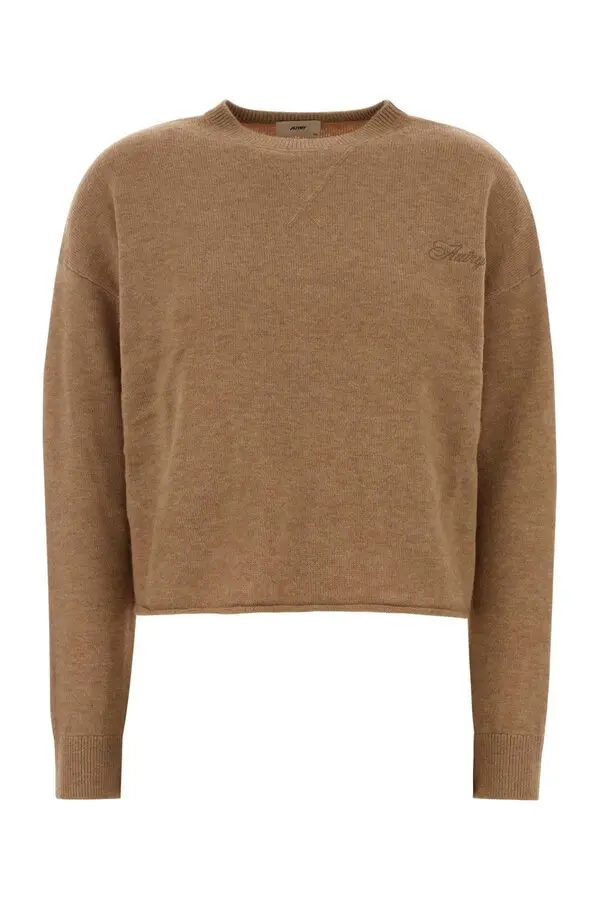 AUTRY Wool Blend Crewneck Sweater - Camel