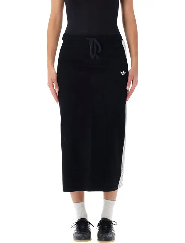 ADIDAS ORIGINALS Side-stripe Knit Skirt - Nero