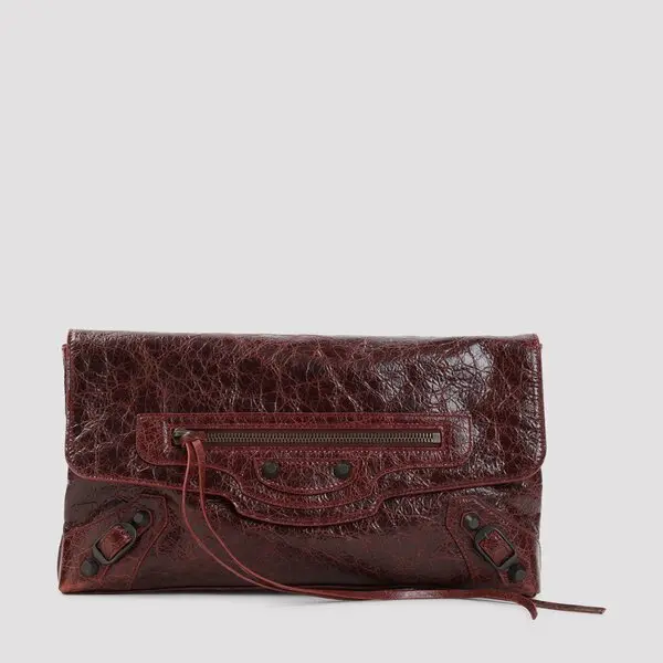 Balenciaga Le City Clutch Leather Shoulder Bag - Red