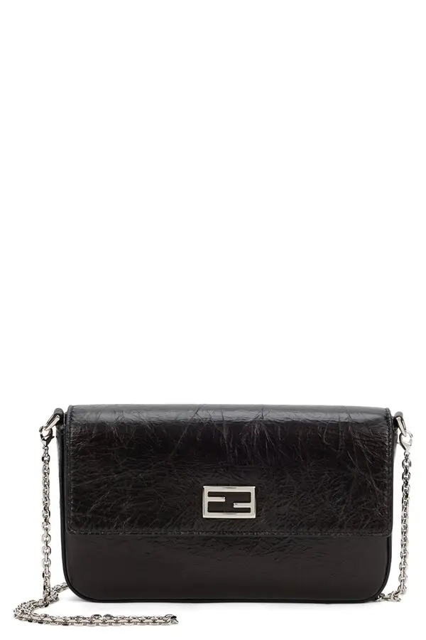 Fendi Mini Leather Shoulder Clutch Bag